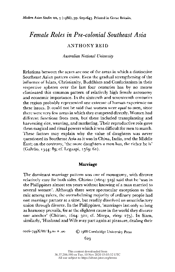 Female Roles in Pre-Colonial Southeast Asia - Angkor Database